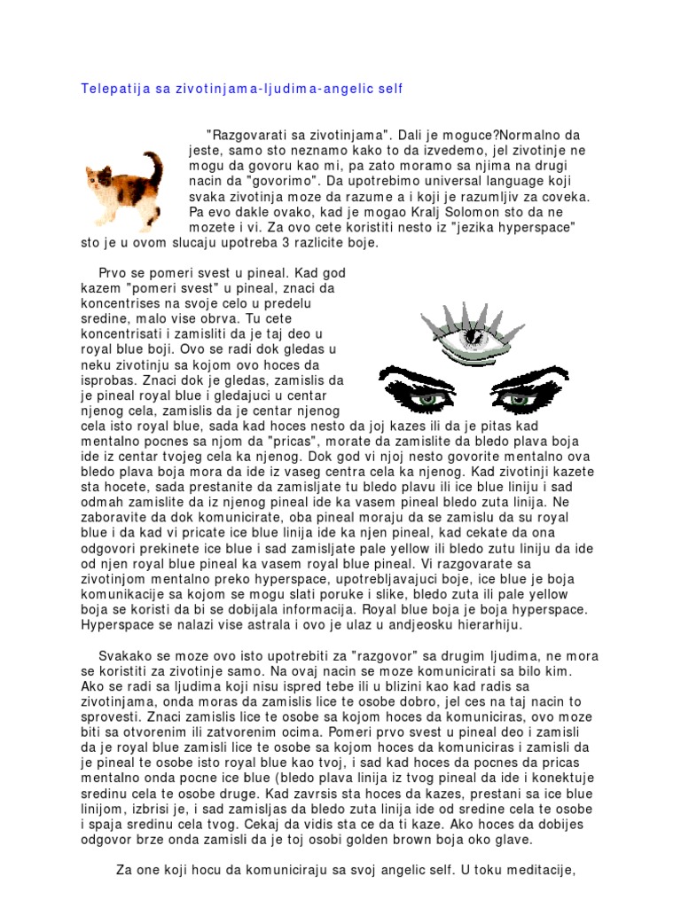 Telepatija Sa Zivotinjama | PDF