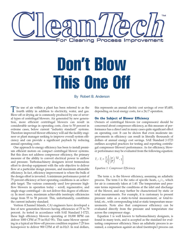 Blower Power Calcul | PDF | Gas Compressor | Energy Technology