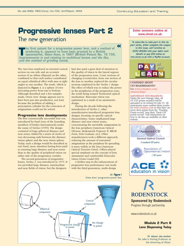 Progressive Lens Optics - Part 2 | PDF | Lens (Optics) | Glass ...