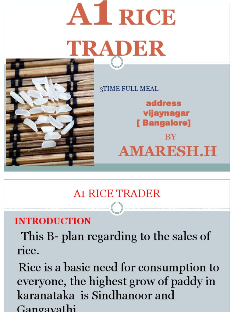 Rice Trading Business Plan Overview | PDF