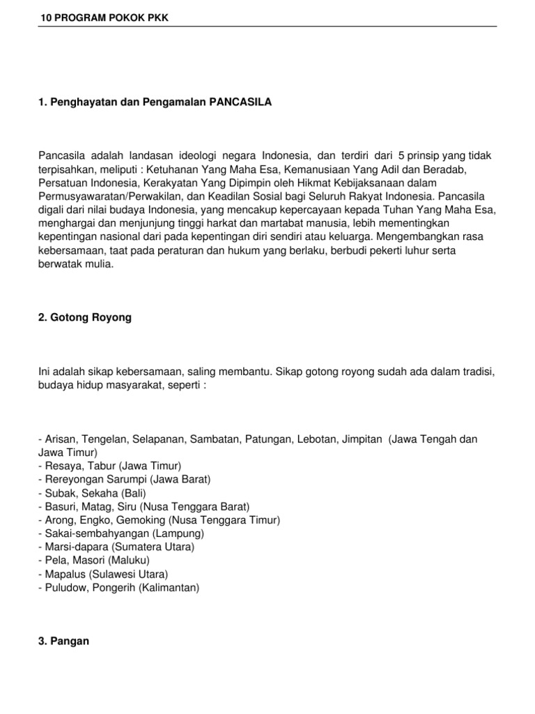 10 Program Pokok PKK PDF | PDF