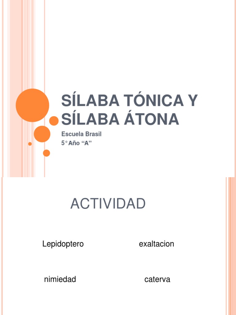Sílaba Tónica y Sílaba Átona | PDF