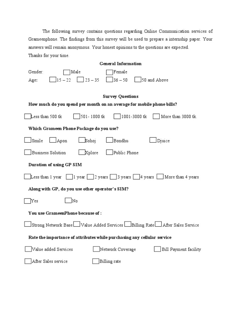 Survey Questionnaire | PDF | Survey Methodology | Questionnaire