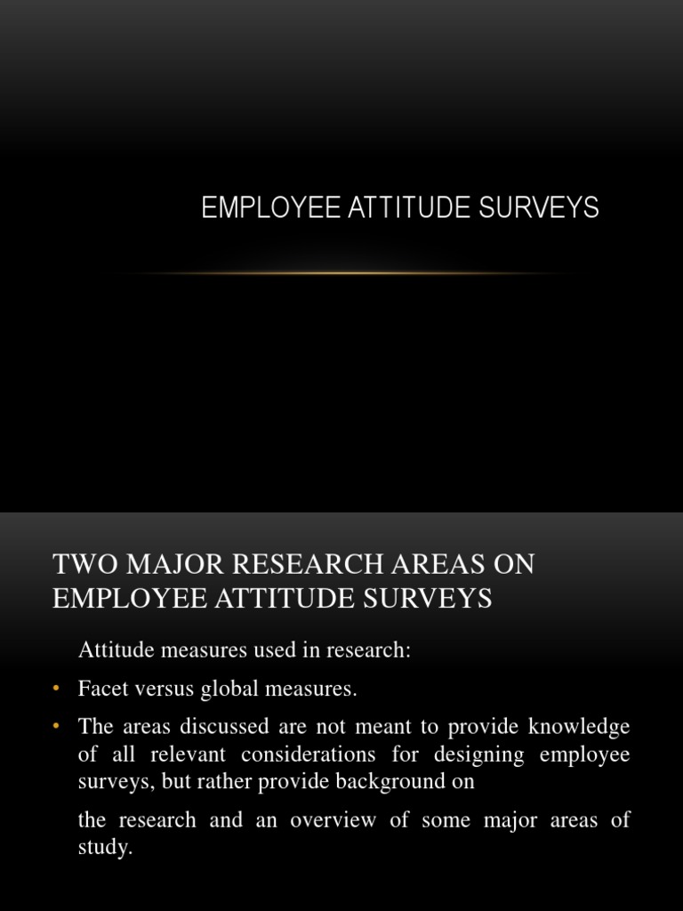 Employee Attitude Surveys | Job Satisfaction | Survey Methodology