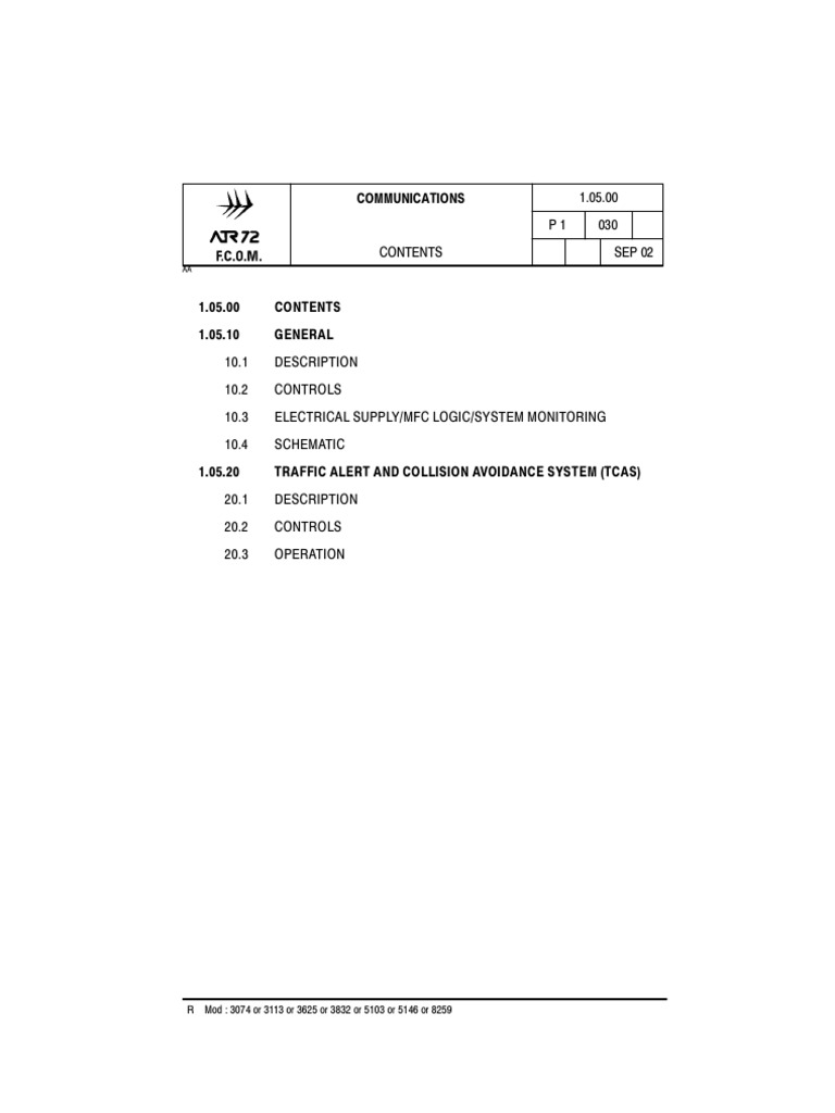 Atr 72 Communications | PDF | Transponder (Aeronautics) | Aeronautics