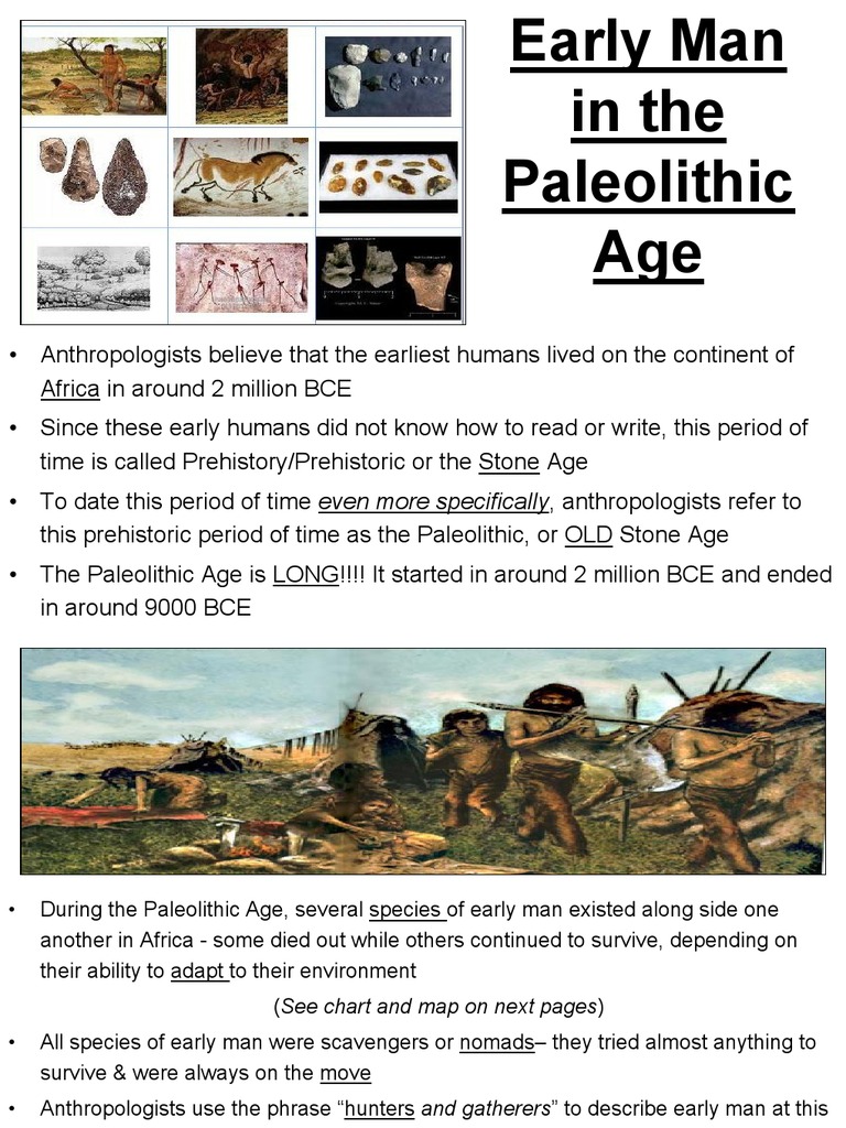 Early Man in The Paleolithic Age - Pptanswers PDF | PDF | Paleolithic ...