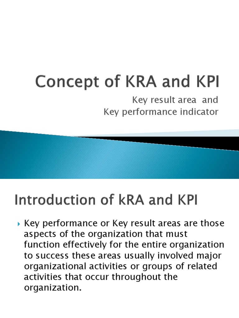 Concept of KRA and KPI | PDF | Performance Indicator | Goal
