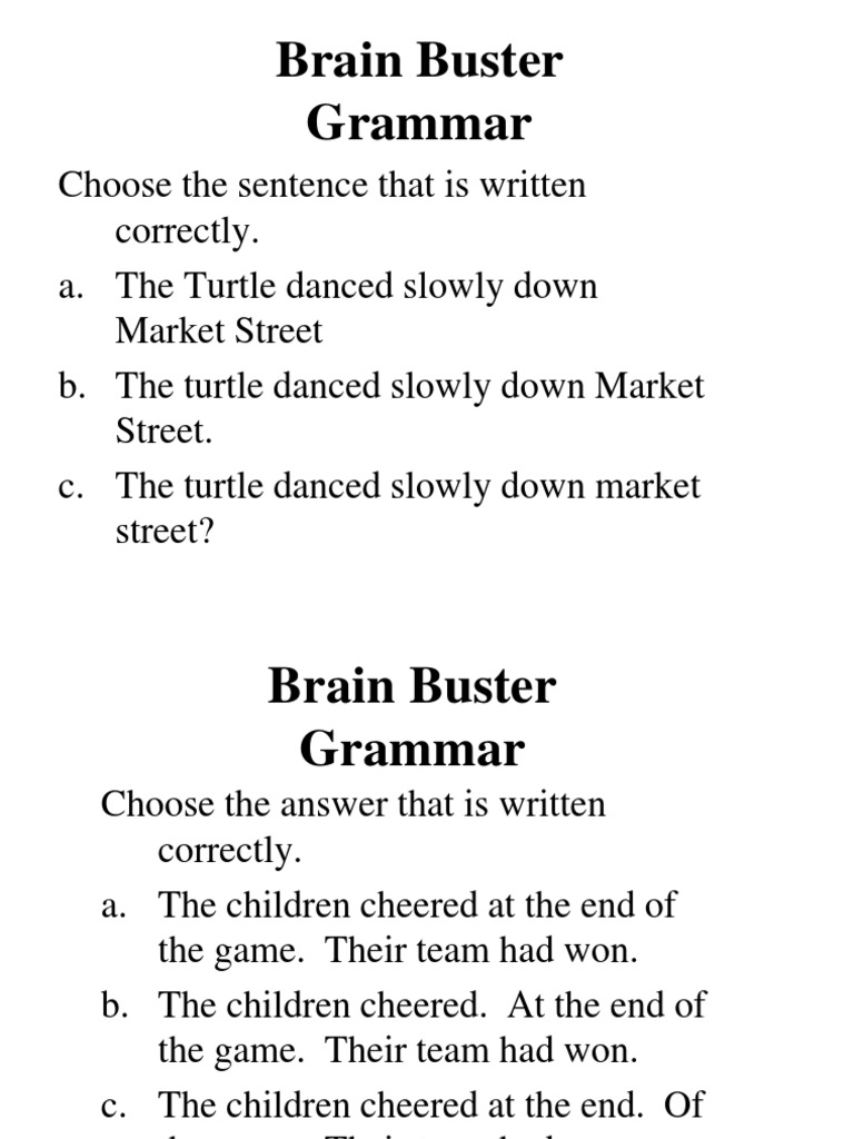 Brain Buster Grammar | Download Free PDF | Koala