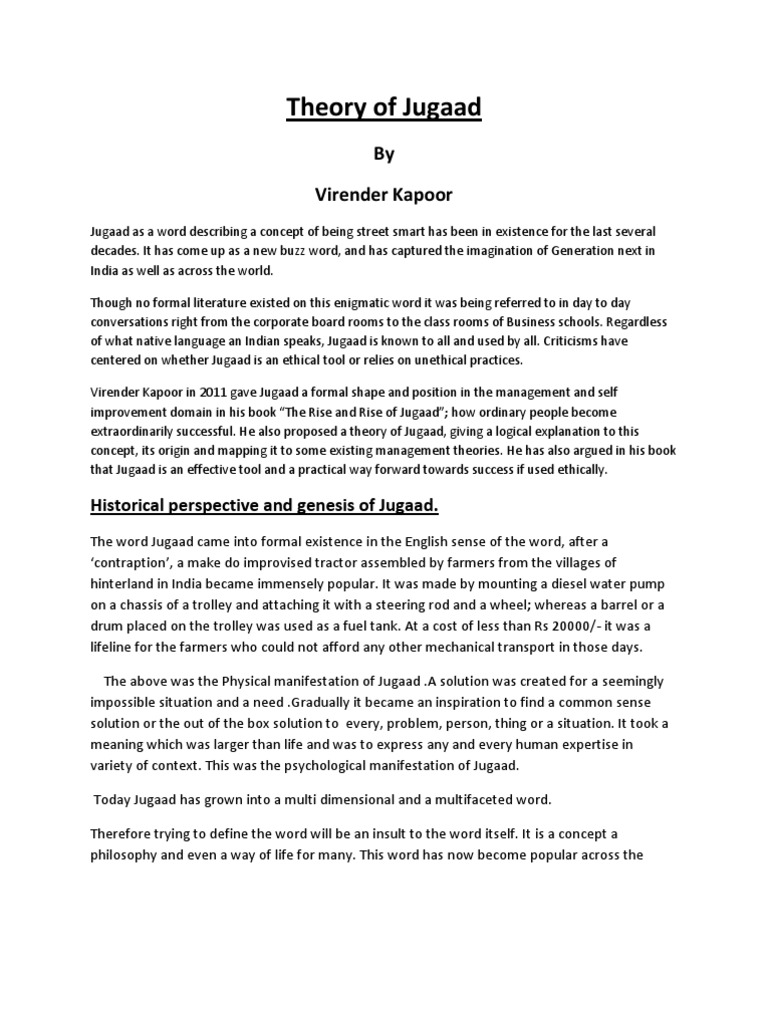 Theory of Jugaad PDF | PDF | Heuristic | Intelligence