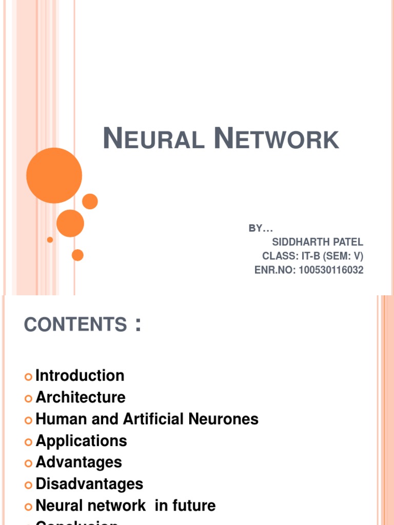 Neural Network PPT Presentation | PDF | Neuron | Artificial Neural Network