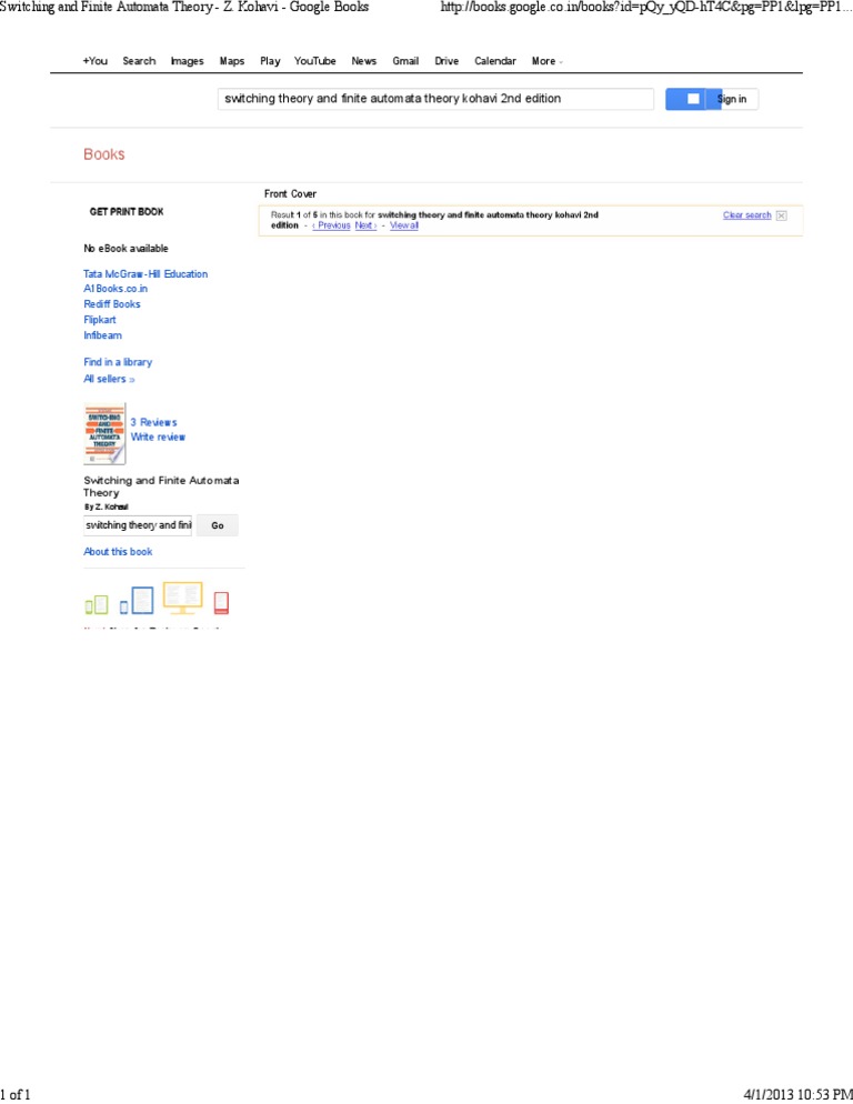 Switching and Finite Automata Theory - Z | PDF
