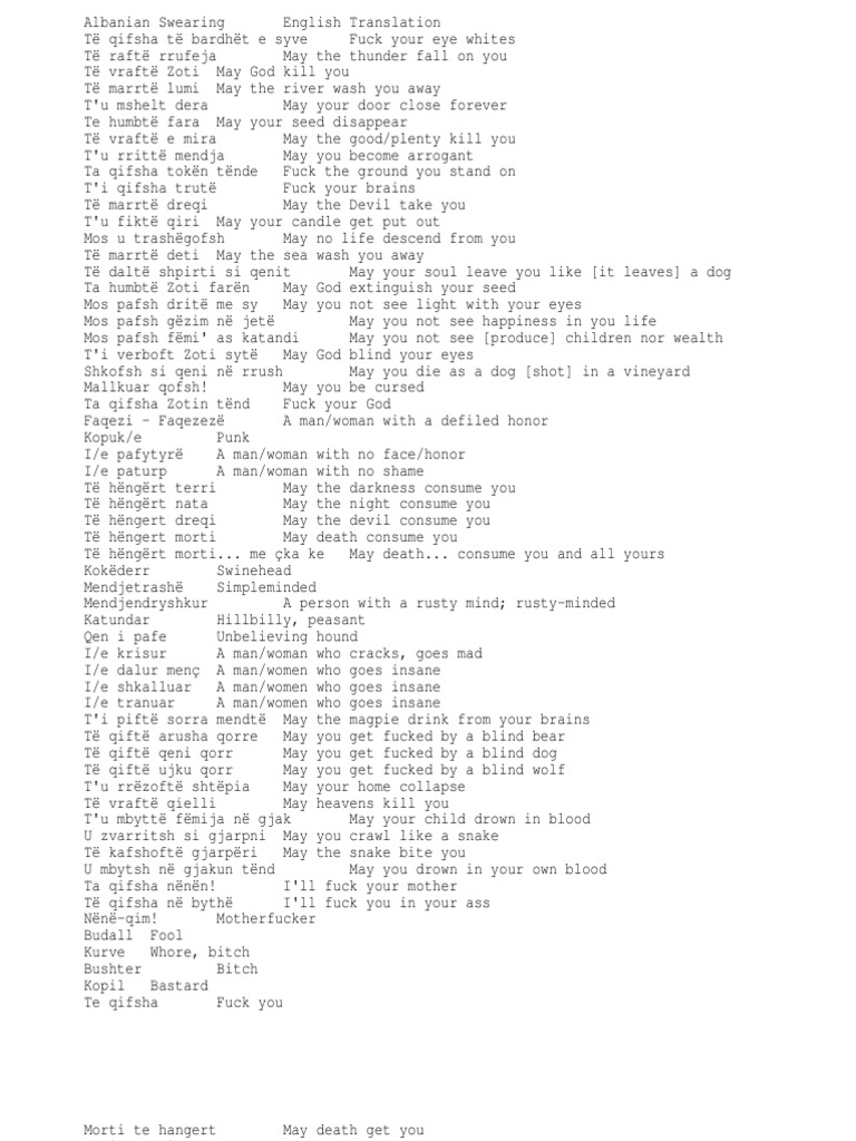 Albanian Insults | PDF