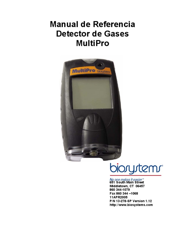 Manual Detector Gases Multipro | PDF | Calibración | Grabador de vuelo