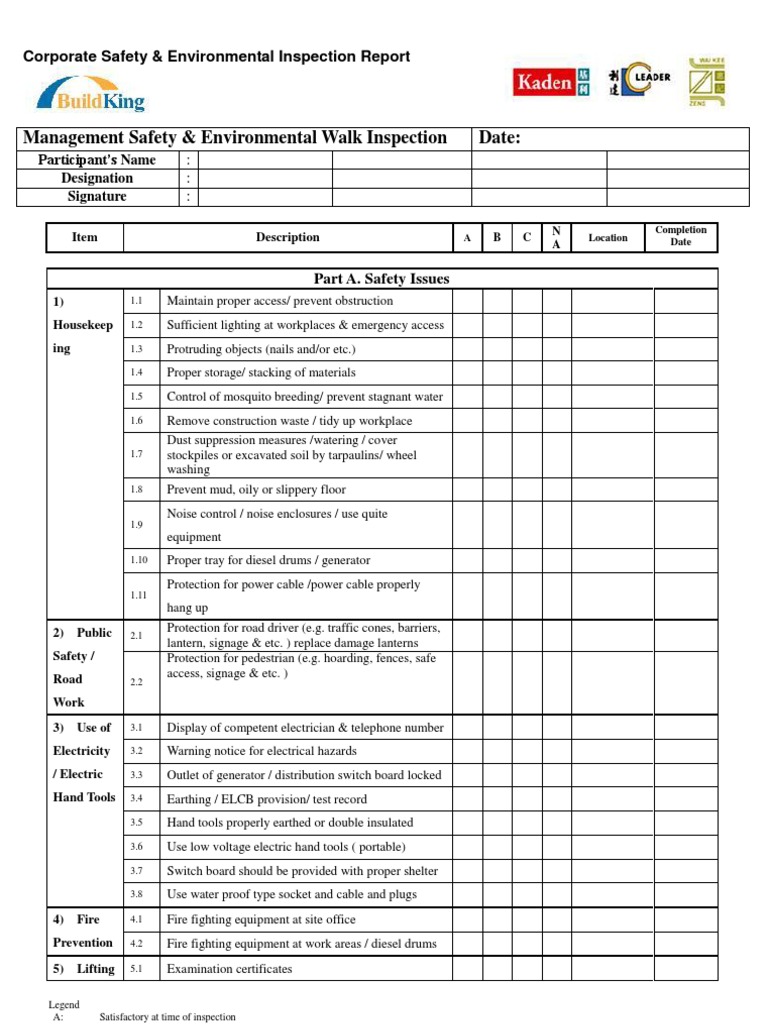 Corporate Safety & Environmental Inspection Report | PDF | Personal ...