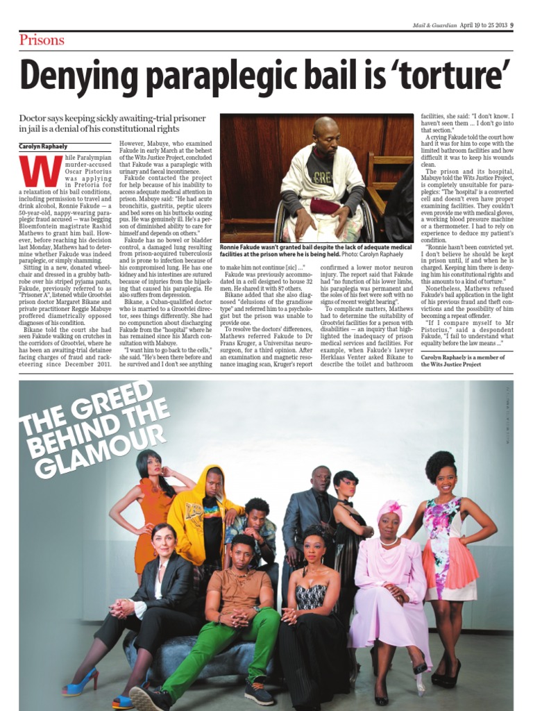 Denying Paraplegic Bail Is 'Torture' - Carolyn Raphaely | PDF | Bail ...