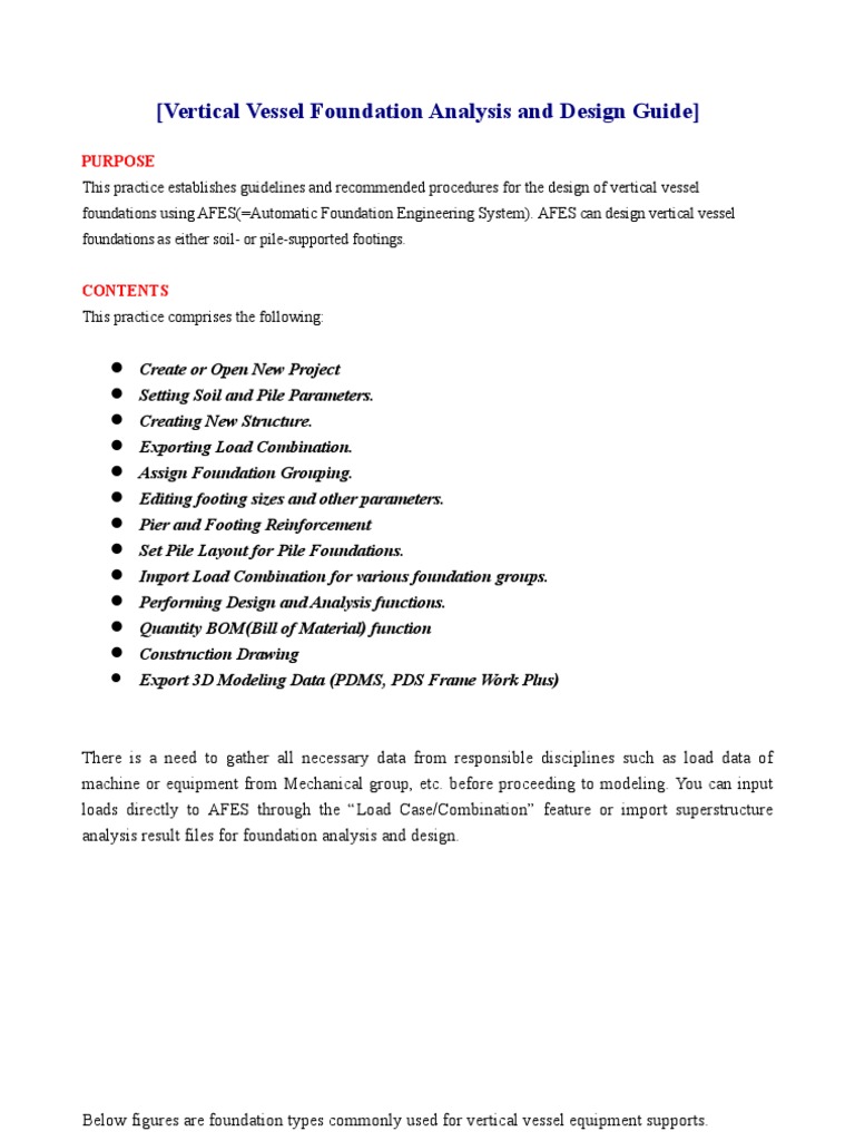 Vertical Vessel Foundation Design Guide | PDF