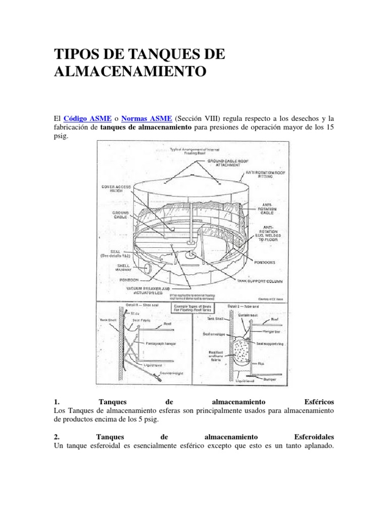 Tipos de Tanques de Almacenamiento | PDF | Tanques | Refrigeración