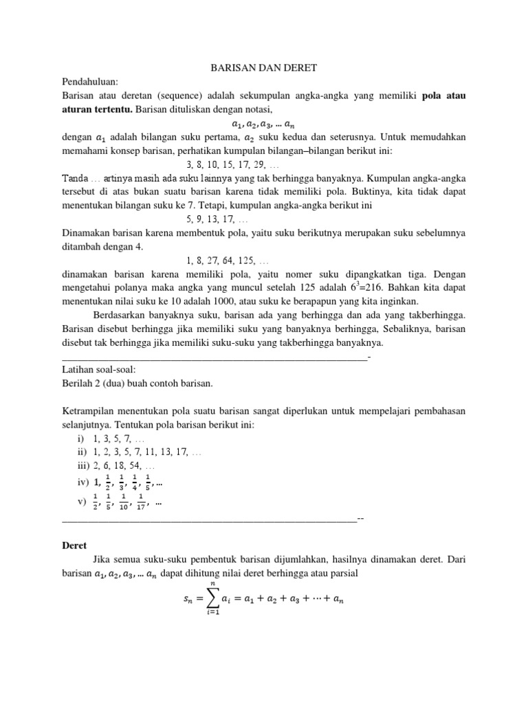 Barisan Dan Deret | PDF | Komputer