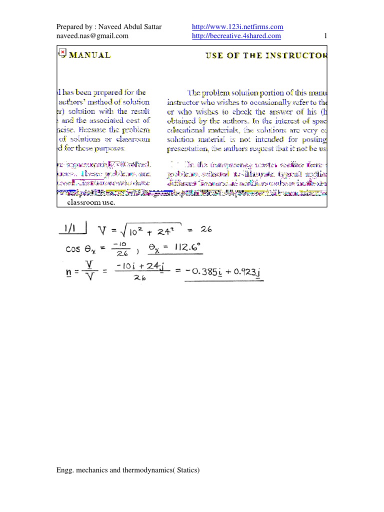 Engineering Mechanics (Statics) by Meriam(two chapters) | Continuum ...