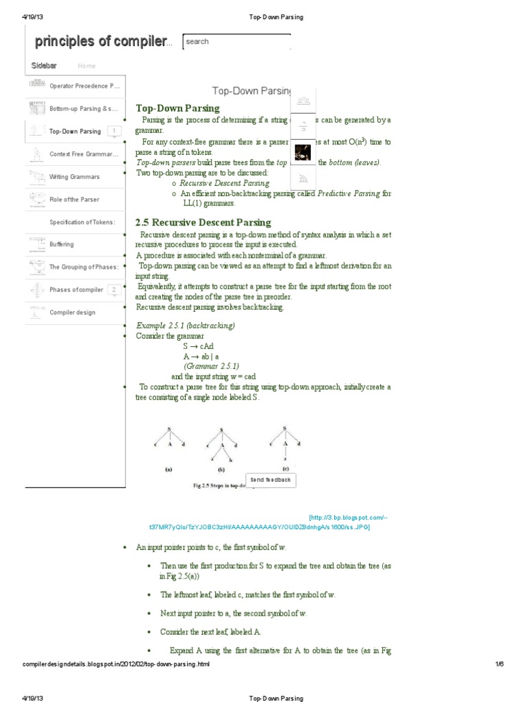 Top-Down Parsing PDF | Download Free PDF | Parsing | String (Computer Science)