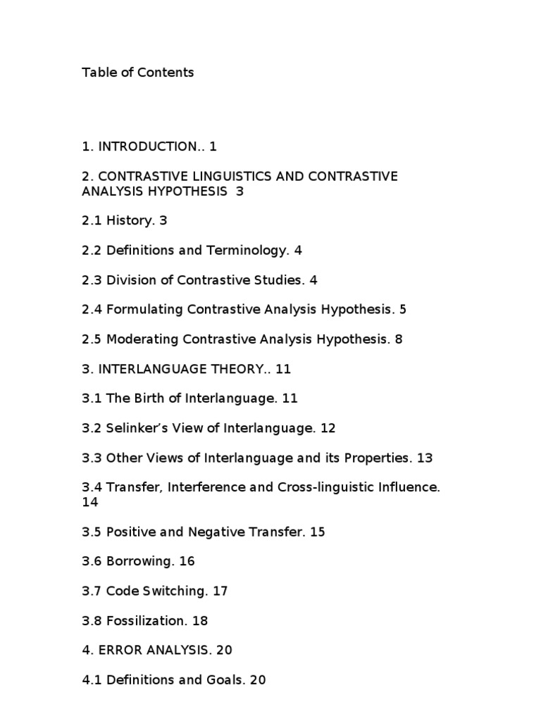 Contrastive Linguistics and Contrastive Analysis Hypothesis | PDF ...