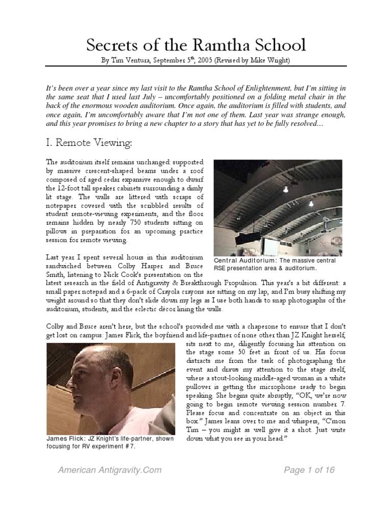 Insights from the Ramtha School | PDF