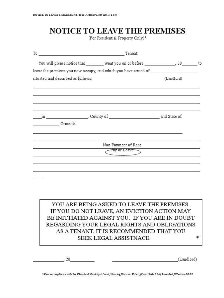 Sample - 3 Day Notice | PDF | Eviction | Landlord