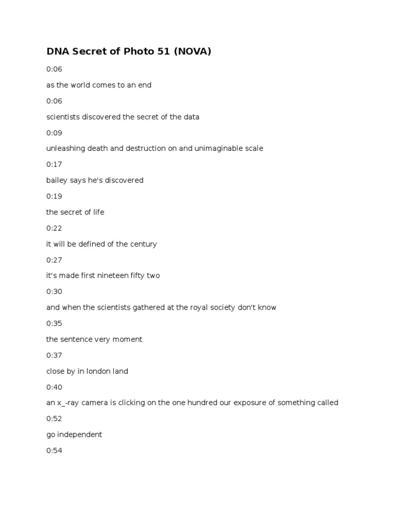 DNA Secret of Photo 51 | PDF | Francis Crick | James Watson