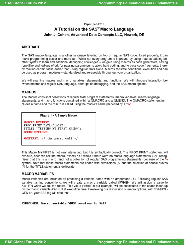 Macros Ejemplos | Download Free PDF | Sas (Software) | Macro (Computer Science)