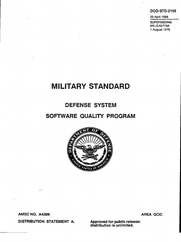Dod STD 2168 | PDF | Specification (Technical Standard) | Software