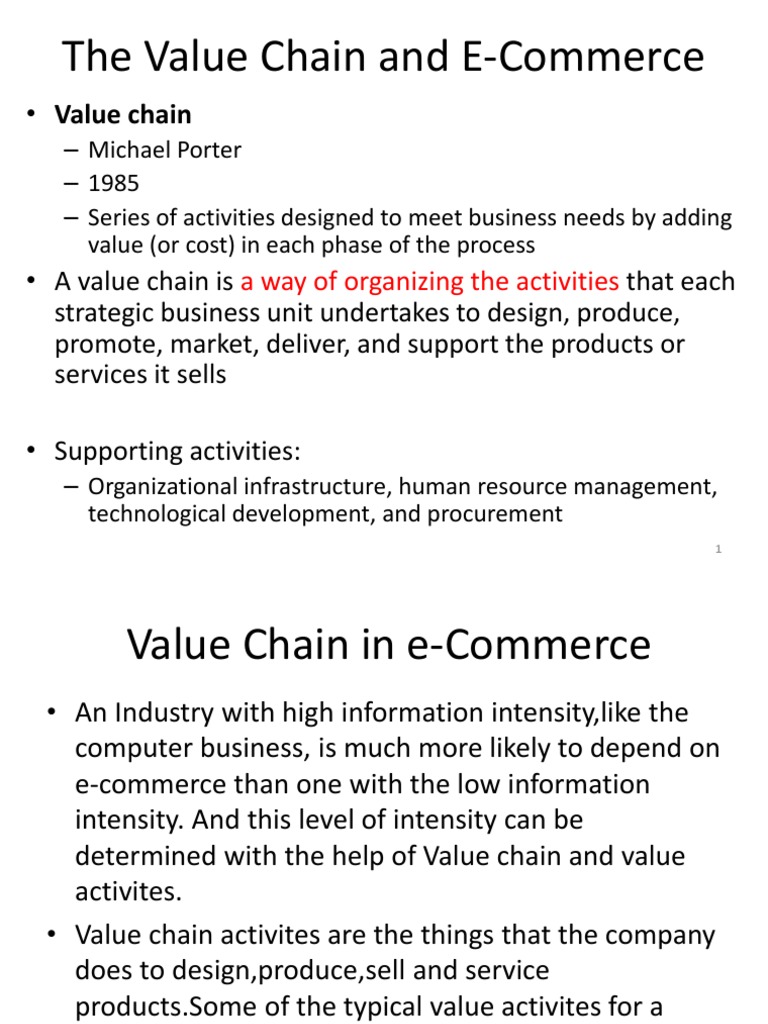 Value Chain in E-Commerce - Final | PDF | Value Chain | Logistics