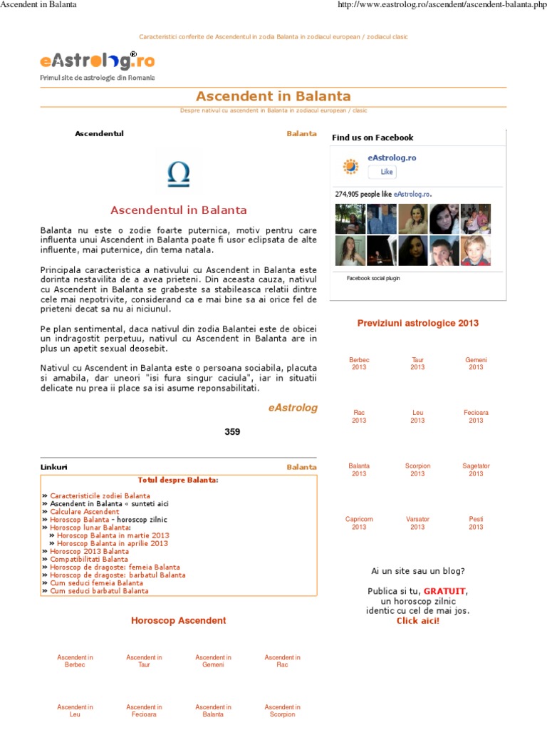 Ascendent in Balanta | PDF | Horoscope | Popular Psychology
