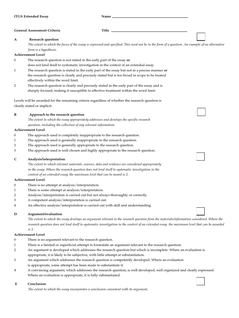 ITGS Essay Assessment Guide | PDF | Question | Essays