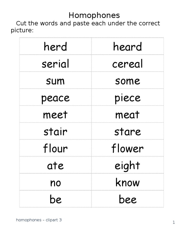 Homophone Clipart Free