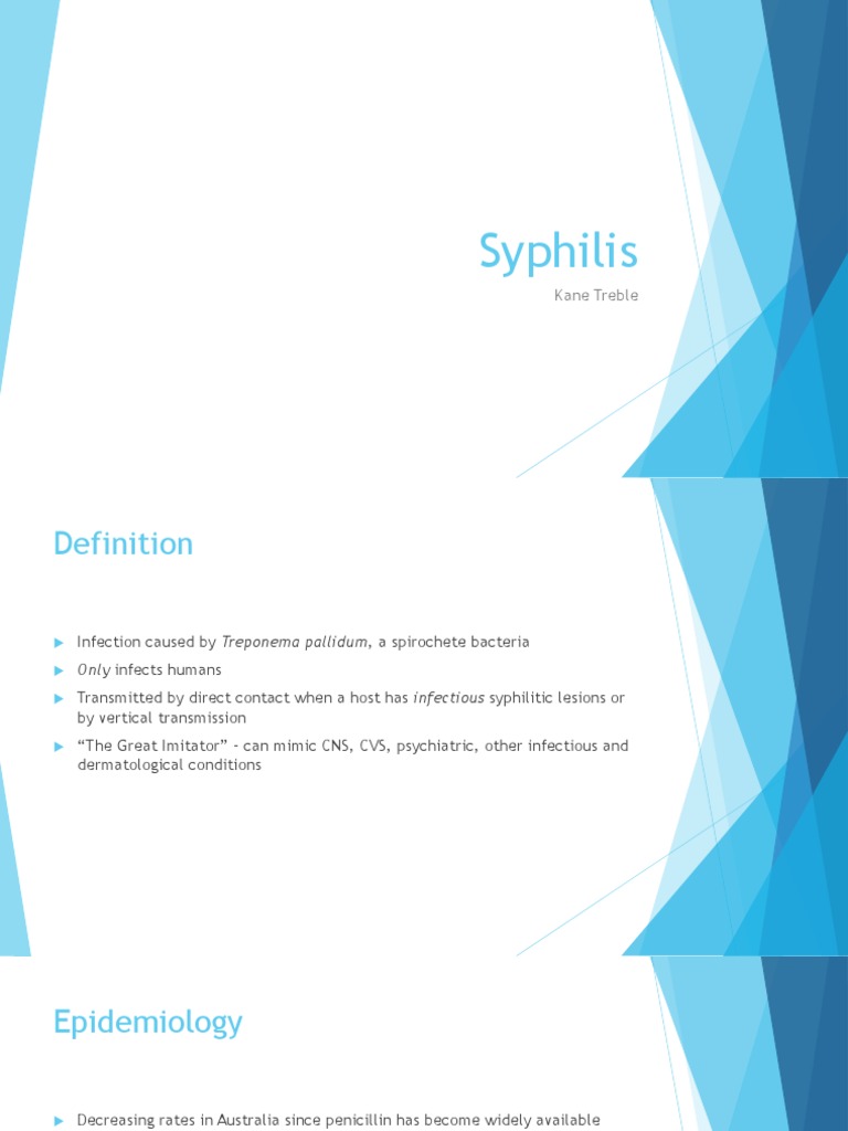 Syphilis: Presentation and Management | PDF | Infection | Medical ...