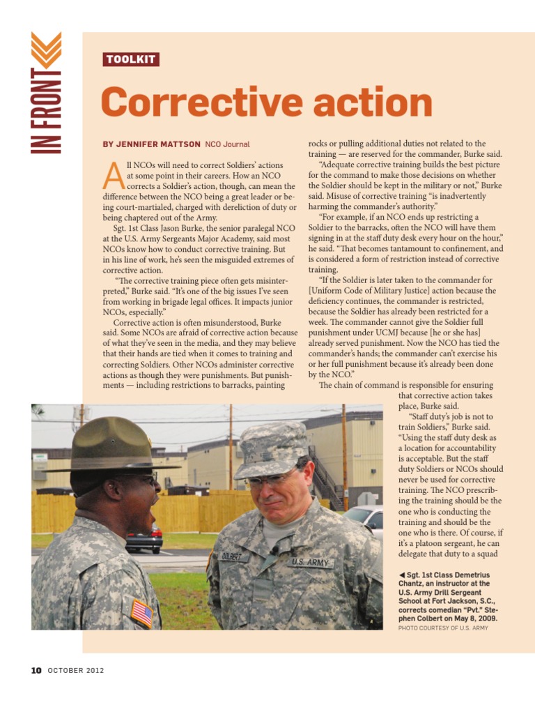 Corrective Action | PDF | Non Commissioned Officer | Drill Instructor