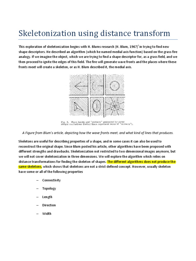 Skeletonization Using Distance Transform | PDF | Shape | Distance