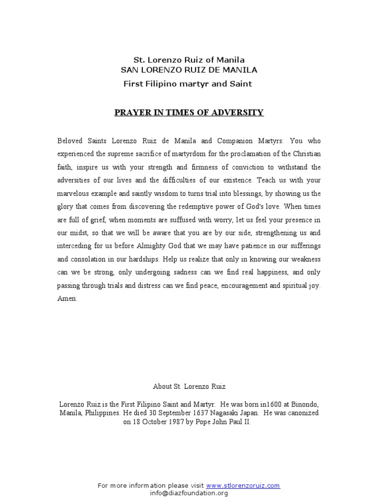 Prayer in Times of Adversity | PDF | Religion & Spirituality