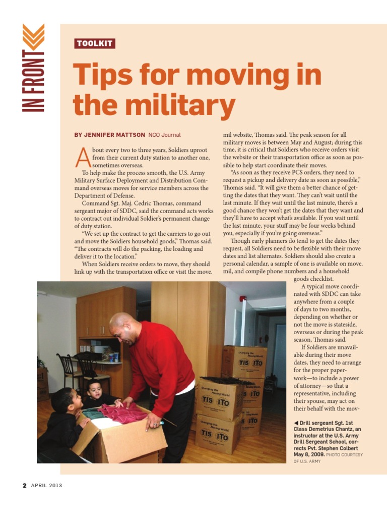 Tips For Moving in The Military: Toolkit | PDF | Sergeant | Delivery ...