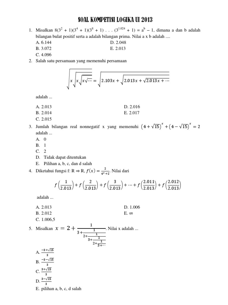 Logika Ui 2013 | PDF