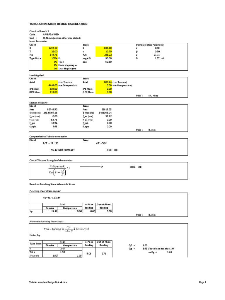 Tubular Member Design Analysis | PDF