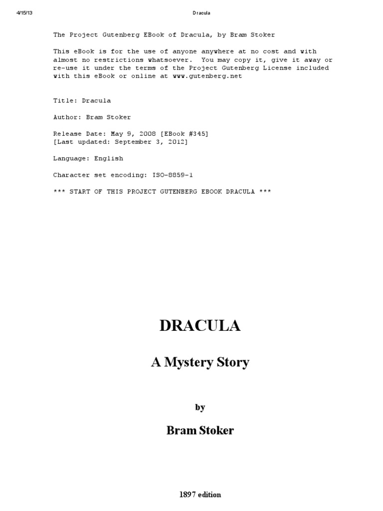 STOKER, Bram. Dracula | PDF | Dracula | Mina Harker
