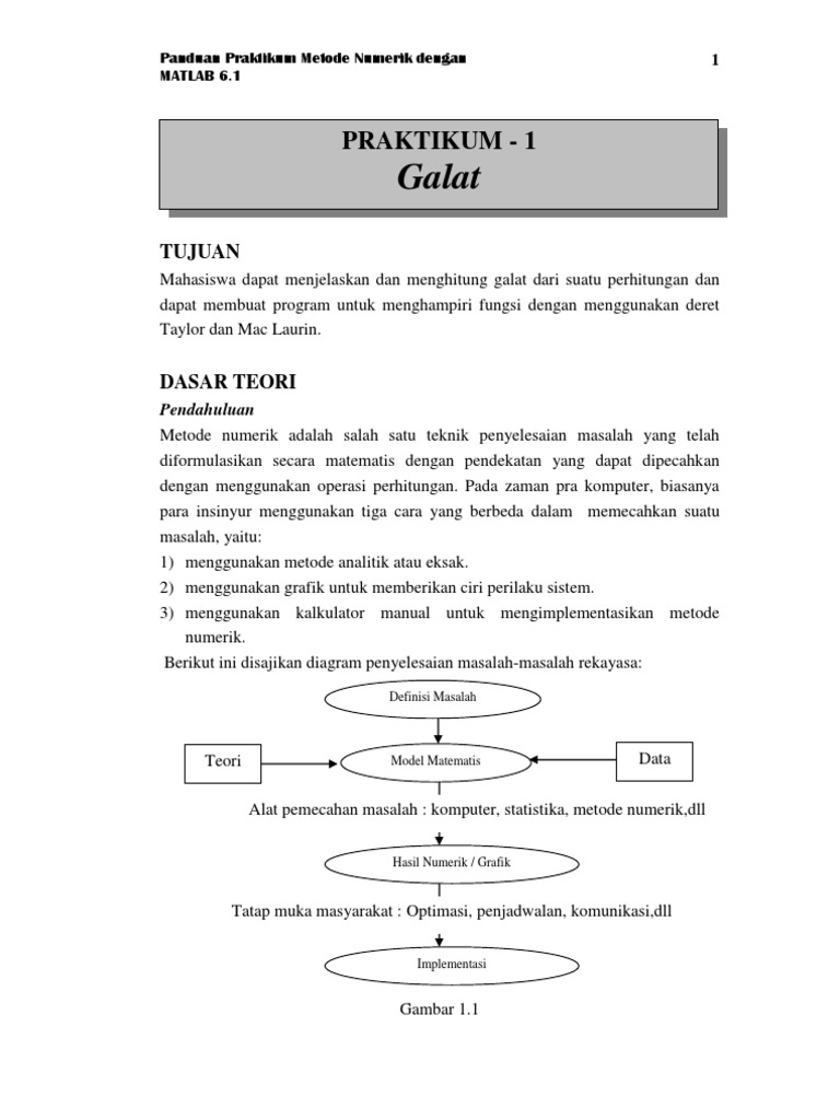 Panduan Prak Metode Numerik | PDF
