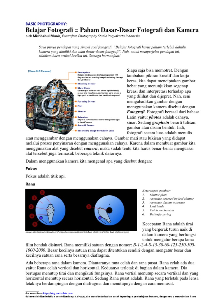 BASIC PHOTOGRAPHY Belajar Dasar Fotografi Kamera PDF | PDF