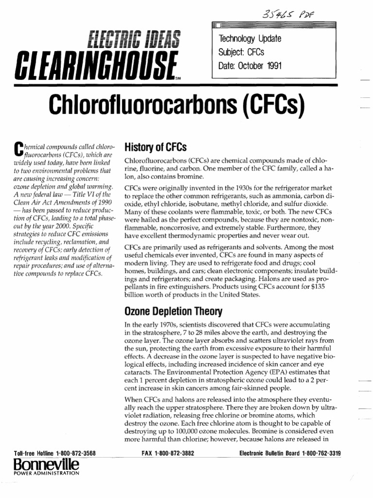 Chlorofluorocarbons: (CFCS) | PDF | Chlorofluorocarbon | Ozone Depletion