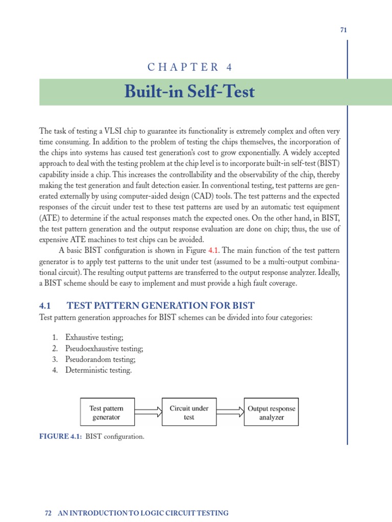 Built-In Self-Test: 4.1 Test Pattern Generation For Bist | Download ...
