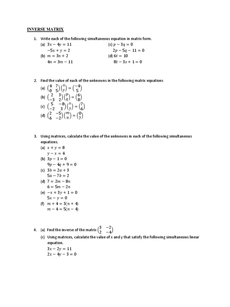 Inverse Matrix | PDF | Teaching Methods & Materials | Science & Mathematics