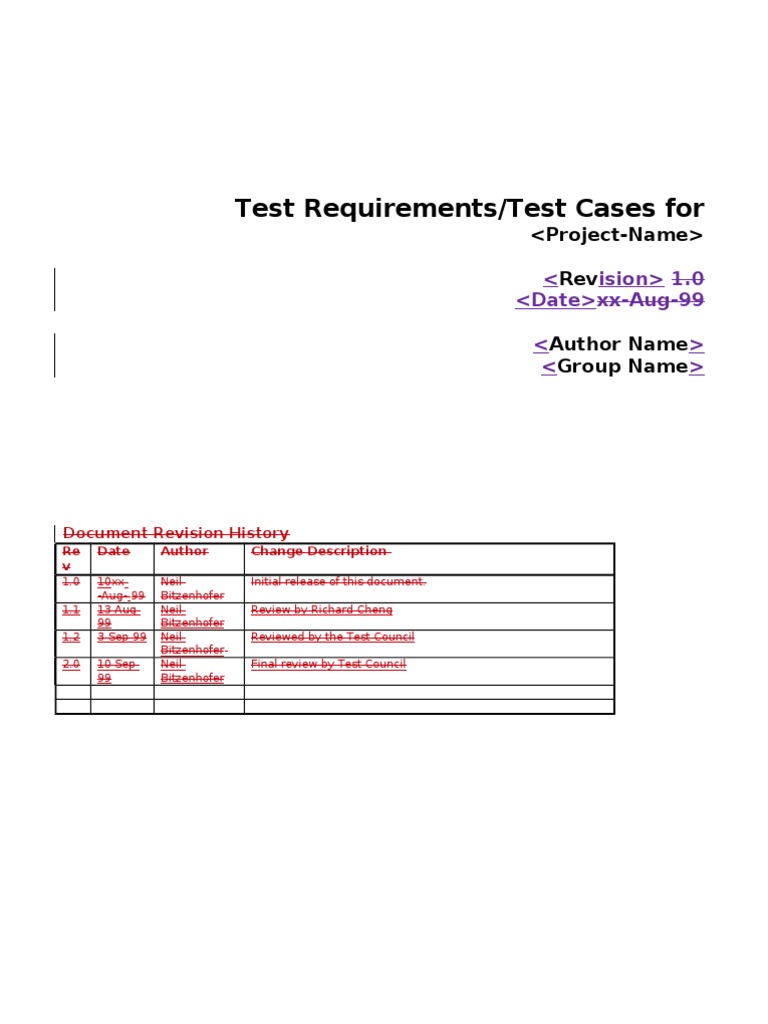 Test Requirements/Test Cases For: Rev | PDF | Matrix (Mathematics ...
