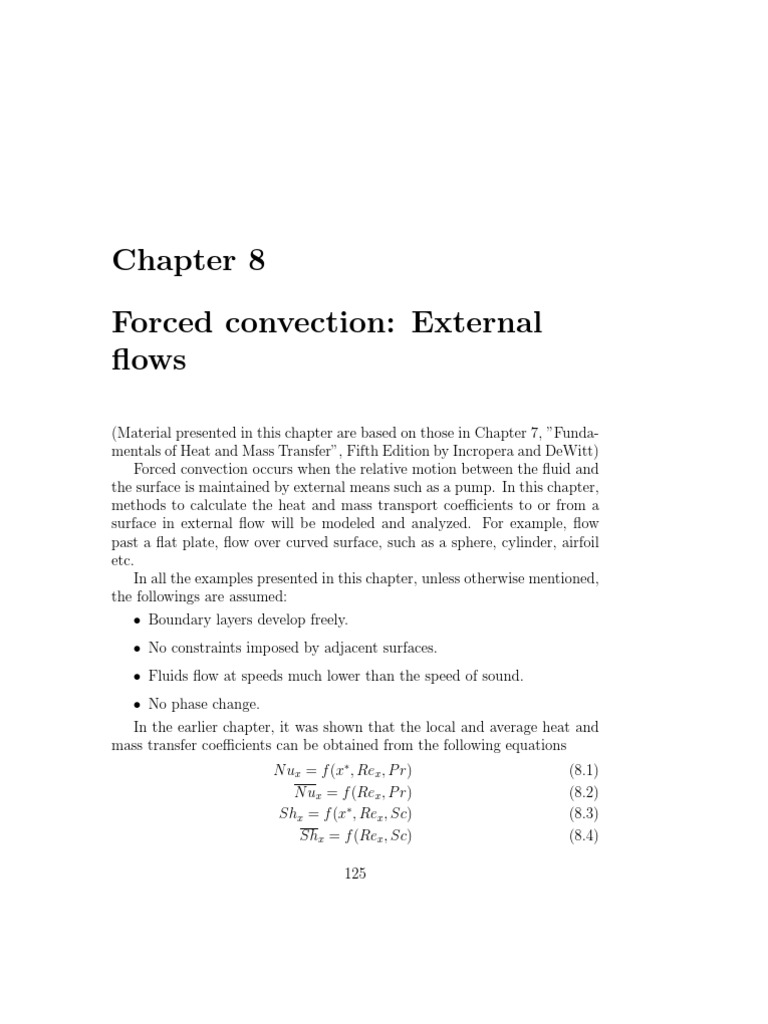 Forced Convection: External Flows: X X X X X X X X | PDF | Boundary Layer | Heat Transfer