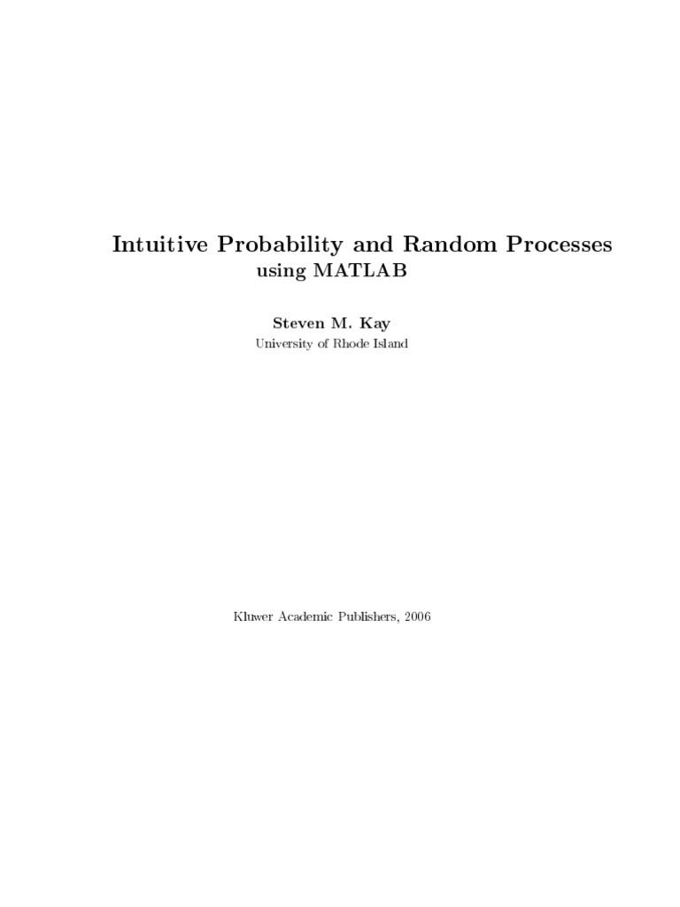 Intuitive Probability and Random Processes Using MATLAB | PDF